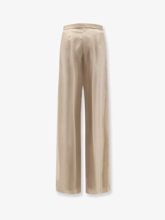 Max Mara Womens Silk Trousers Beige