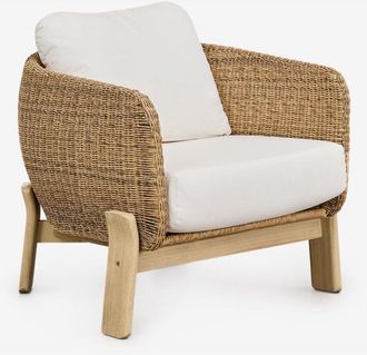 Sklum Fauteuil Leilan en bois dacacia et rotin synthétique SKLUM