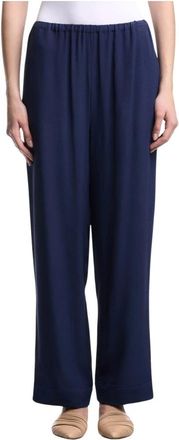 Emporio Armani Femme, Pantalons, Bleu, Taille: 46 FR Pantalon fluide ASV en jacquard micro motif l&eacute;opard
