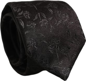 Dolce & Gabbana Silk Floral Jacquard Necktie - Black