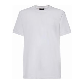 Fay Homme, Tops, Blanc, Taille: XL Piquet T-Shirt