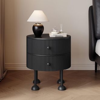 Generic Moderner Nachttisch Mit Aufbewahrungsschrank, Beistelltisch Aus Holz Mit 2 Schubladen Und Hohen Metallbeinen, Nachtschrank Für Schlafzimmer, Wohnzimme