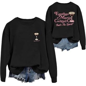 Generic Sweatshirts pour femme UK Pull pour femme Imprim&eacute; graphique Haut surdimensionn&eacute; Col rond Manches longues Automne Hiver D&eacute;contract&eacute; Confortable Automne