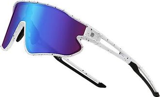 Duco DC0023 Lunettes de soleil polaris&eacute;es pour homme et femme Protection UV400 Lunettes de soleil de course &agrave; pied, p&ecirc;che, cyclisme, baseball, Monture blan