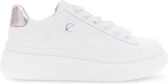 Caf&egrave;noir Baskets en Cuir &Agrave; Motif Ondul&eacute;, pour Femme, Couleur Blanc, Taille 40