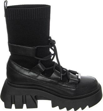 Steve Madden Femme, Chaussures, Noir, Taille: 35 1/2 EU Lace-up Bottes