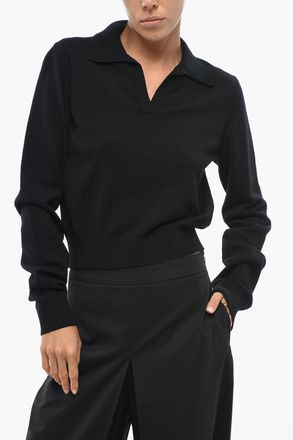 Dolce & Gabbana Einfarbiger Kaschmirpullover mit Polokragen Dolce & Gabbana
