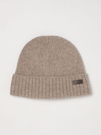 Barbour Gerippte Carlton Beanie aus Wollmischung mit Umschlag und Logo-Patch