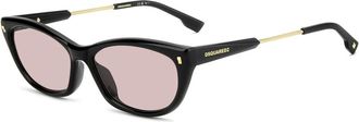 Dsquared2 Femme, Accessoires, Noir, Taille: 57 MM Cat Eye Lunettes de soleil