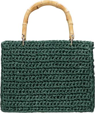 Chica Femme, Sacs, Vert, Taille: ONE Size Forêt Sac Raphia Bambou avec Pochette