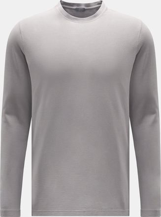 Zanone Herren - Rundhals-Longsleeve grau