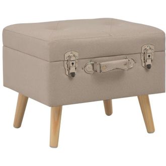 vidaXL Vidaxl - Tabouret de tabouret en conception de tissu avec valise avec pieds en bois diff&eacute;rentes couleurs Couleur : beige