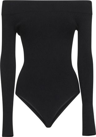 Alaia Femme, Tops, Noir, Taille: 34 FR Body c&ocirc;tel&eacute; &agrave; &eacute;paules d&eacute;nud&eacute;es