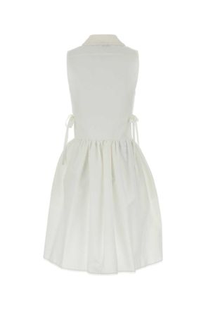 Miu Miu Bianco Exterior: Cotton Linen Abiti Dress