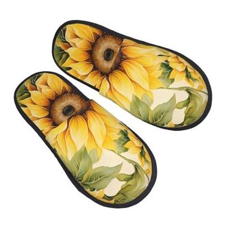 Generic Tournesols Aquarelle Fleur Jaune Homme Femme Pantoufles Chaud Chaussures De Maison Respirantes Slippers Pour Maison Hiver Int&eacute;rieur M