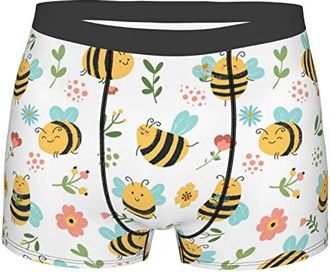 AOOEDM Mignon Abeilles dessin&eacute;es &agrave; la Main Hommes sous-v&ecirc;tements Boxer Slips Doux Respirant Stretch sous-v&ecirc;tements Troncs avec Poche bomb&eacute;e pour Hommes gar&ccedil;o