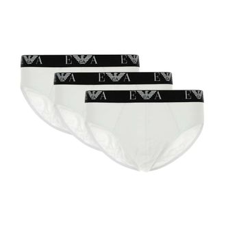 Emporio Armani Homme, Sous-v&ecirc;tements, Blanc, Taille: L Stretch Cotton Jersey Brief 3-Pack