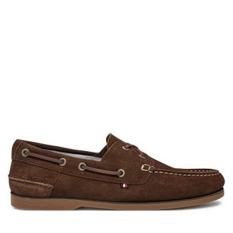Tommy Hilfiger Halbschuhe Tommy Hilfiger Th Boat Shoe Core Suede FM0FM05387 Braun