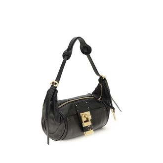 Chlo&eacute; Womens Black Calf Leather Bos Taurus Shoulder Bag
