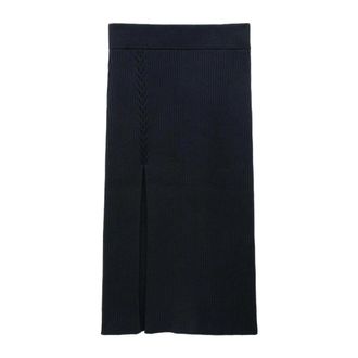 Filippa K Gerippter Midirock - - Skirts - Damen - Schwarzk - L