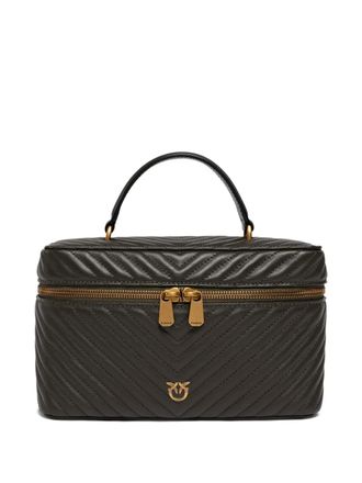 Pinko trousse de toilette matelass&eacute;e en cuir &agrave; fermeture zipp&eacute;e - Vert