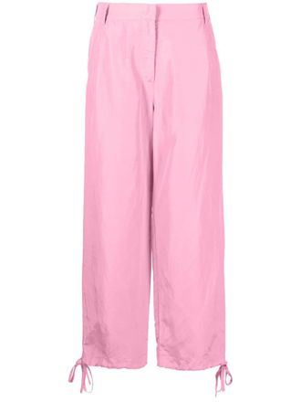 Msgm pantalon &agrave; lien de resserrage - Rose