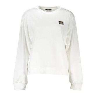 Cavalli Femme, Sweatshirts et sweats à capuche, Blanc, Taille: 44 FR Sweat en Coton Brossé avec Logo Femme