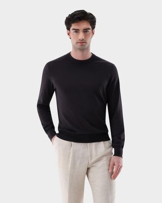 van Laack Rundhalspullover mit Baumwolle und Seide