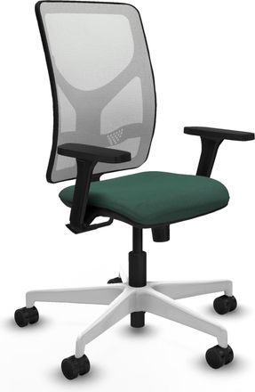 Piqueras y Crespo Gr&uuml;ner Schreibtischstuhl mit 3D-Armlehnen, h&ouml;henverstellbare Lendenwirbelst&uuml;tze, ausgestattet mit 3 Positionen und Schneideschaum, mit 65 mm Nylon-Rol