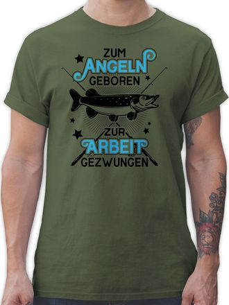 Shirtracer T-Shirt Herren - Angler Geschenke & Zubeh&ouml;r - Wie der Vater so der Sohn - Angeln - schwarz/orange - XXL - Army Gr&uuml;n - Tshirt angelshirts Angel Shirt a