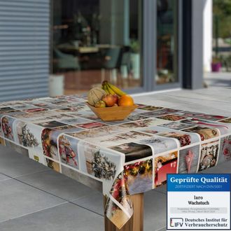 Laro Wachstuch-Tischdecke Abwaschbar Wachstischdecke PVC Plastik-Tischdecken Eckig Meterware Abwischbar, Muster:Weihnachten Collage, Größe:100x180