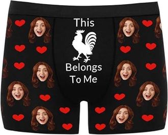 Generic Boxer Personnalis&eacute; Hommes avec Photo Texte nom Calecon personnalise avec Le Visage cale&ccedil;on personnalis&eacute; Boxer Dr&ocirc;le Cadeaux Personnalisable pour Petit