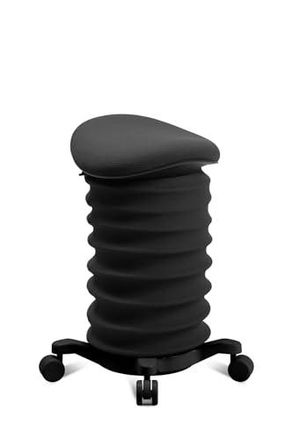 Topstar Sitness 4D mit Rollen - AGR-Zertifiziert Dynamischer Sitzhocker schwarz - schwarz Stoff HI0, ergonomischer Bürohocker - höhenverstellbar - stärkt den 