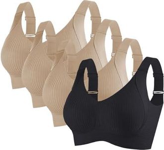 Generic Soutien-gorge de sport pour femme avec anneau fin sans lacets confortable et respirant - Grande taille, AL, 3XL