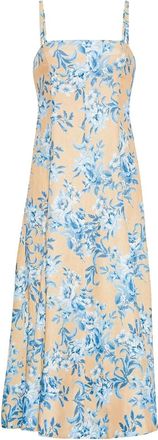 Cara Cara robe mi-longue &eacute;vas&eacute;e &agrave; fleurs - Jaune