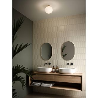 Nordlux home24 Deckenleuchte Alton I Ø 28cm Weiß Glasart: Opalglas Material: Glas, Metall Metallart: Stahl Oberfläche Metall: Gebürstet E27