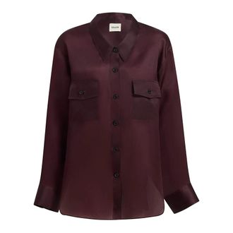 Khaite Bordeaux Hemd Mattes Finish Brusttaschen - - Blouses & Shirts - Damen - Rot - M