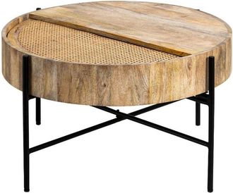 Made In Meubles Made In Meubles - Table basse ronde en bois et en cannage Lucie