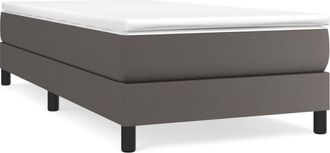 vidaXL Bettgestell Grau 90x190 cm Kunstleder Vidaxl