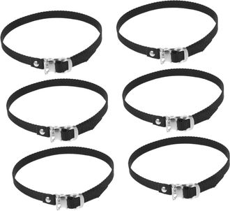 Pretyzoom 6 Stück Teiliges rutschfeste Pedalriemen mit Klemmschloss Robuste für Fitnessbike Spinning und Mountainbike Fahrrad zehenriemen für Indoor Outdoor Tra