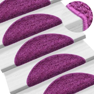 vidaXL Stufenmatten 15 Stk. 56x17x3 cm Violett Halbrund vidaXL
