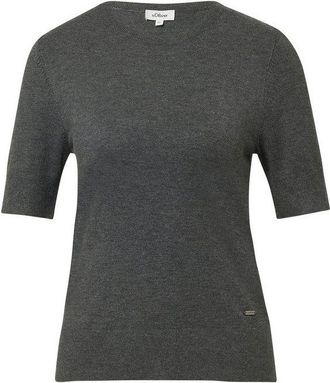 s.Oliver Kurzarmpullover Strickpullover Kurz&auml;rmeliger Strickpullover aus Viskosemix