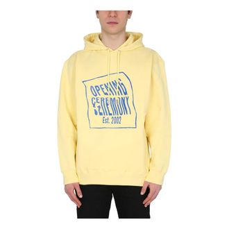 Opening Ceremony Warped Logo Regular Hoodie - - Sweatshirts & Hoodies - Herren - Gelb - S