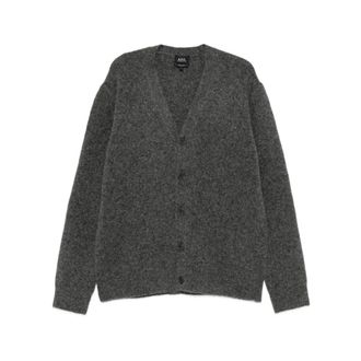 A.P.C. Alpaka-Woll Cardigan - - Knitwear - Herren - Grau - L