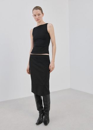 Mango Top crop cintr&eacute; noir - Femme - XS - MANGO