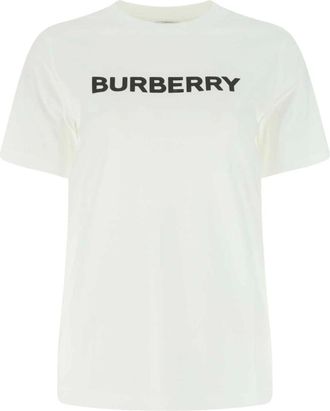 Burberry Femme, Tops, Blanc, Taille: 34 FR Logo Cotton T-shirt
