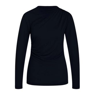Bruuns Bazaar Drapierte schwarze Bluse - - Tops - Damen - Schwarzk - XS