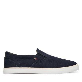 Tommy Hilfiger Sneakers aus Stoff Tommy Hilfiger Th Low Profile Slip On FW0FW09103 Dunkelblau