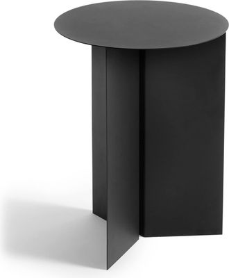 HAY Hay Slit Table Round High Beistelltisch, Stahl, Black, 35cm
