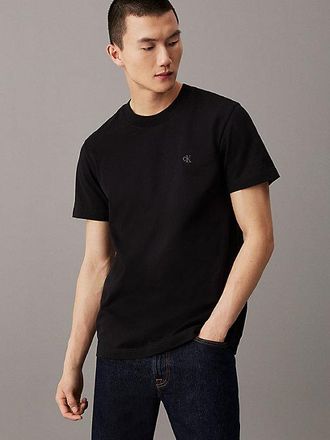 Calvin Klein T-shirt Aus Schwerem Jersey Mit Monogramm - Ck Black - Herren - XS
